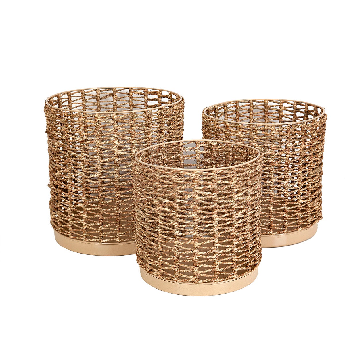 Set de pots de fleurs Romimex Naturel (3 Pièces) | Leroy Merlin