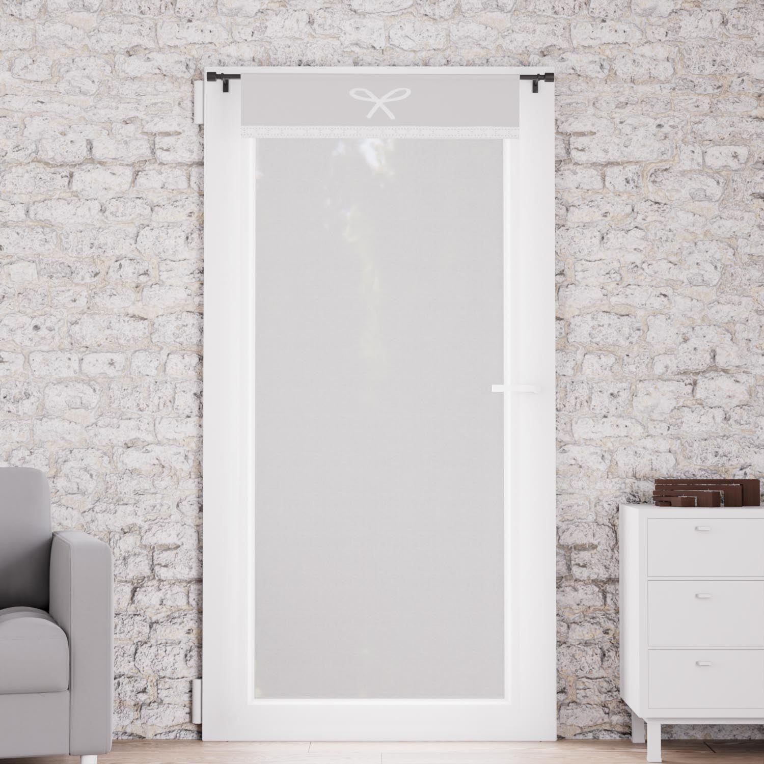 Voilage porte-fenêtre coton 70x200 cm EMILIE gris, par Soleil d'ocre ...