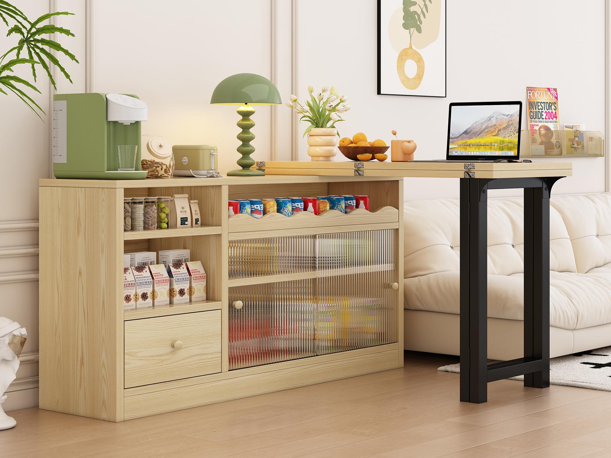 Table à mange avec pliante escamotable - grand espace de rangement ...