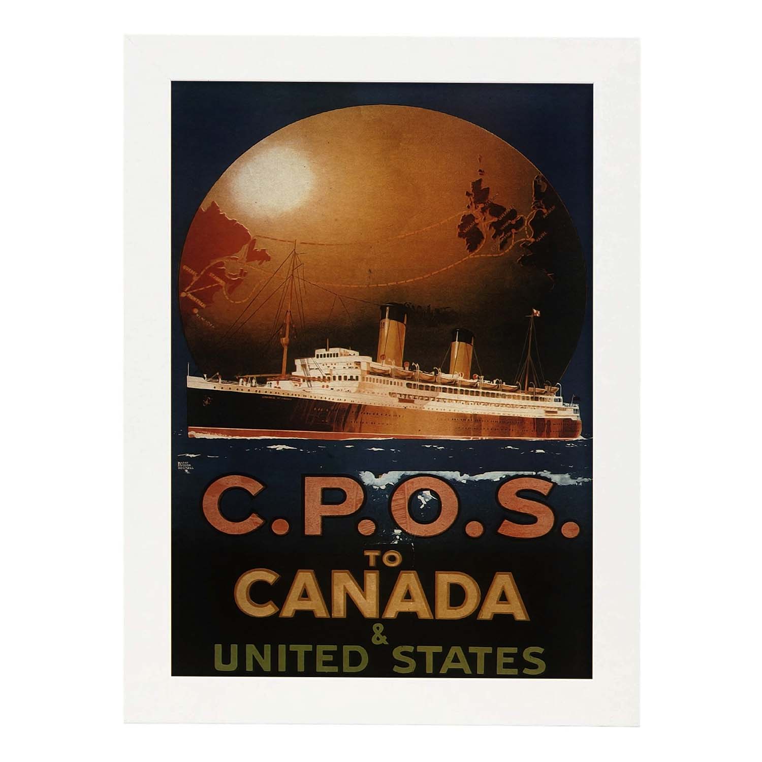 Affiche Vintage Du Canada. Avec Des Images Publicitaires Vintage Et ...