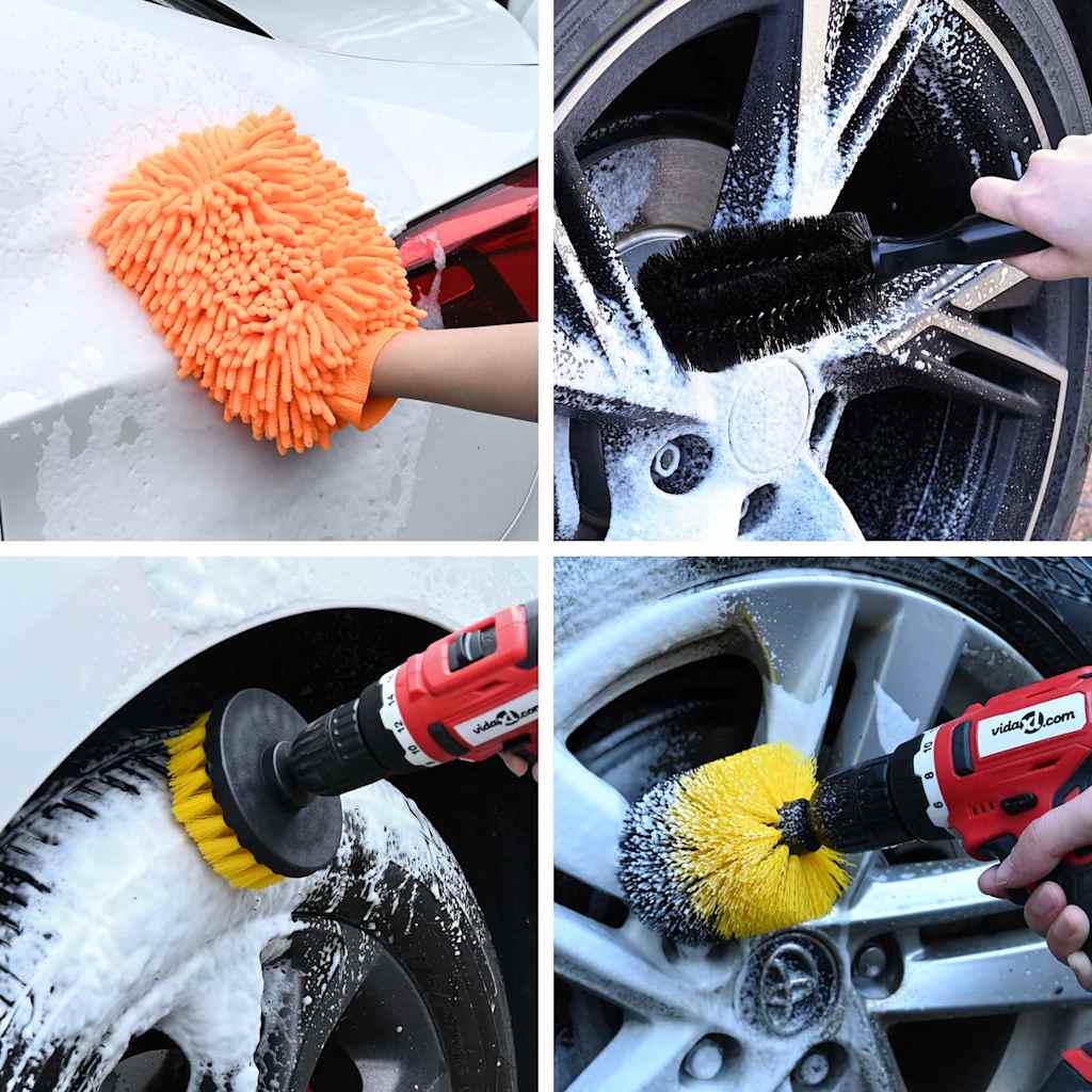 Juego de Cepillos de Limpieza para Coche 14 piezas Multicolor vidaXL ...