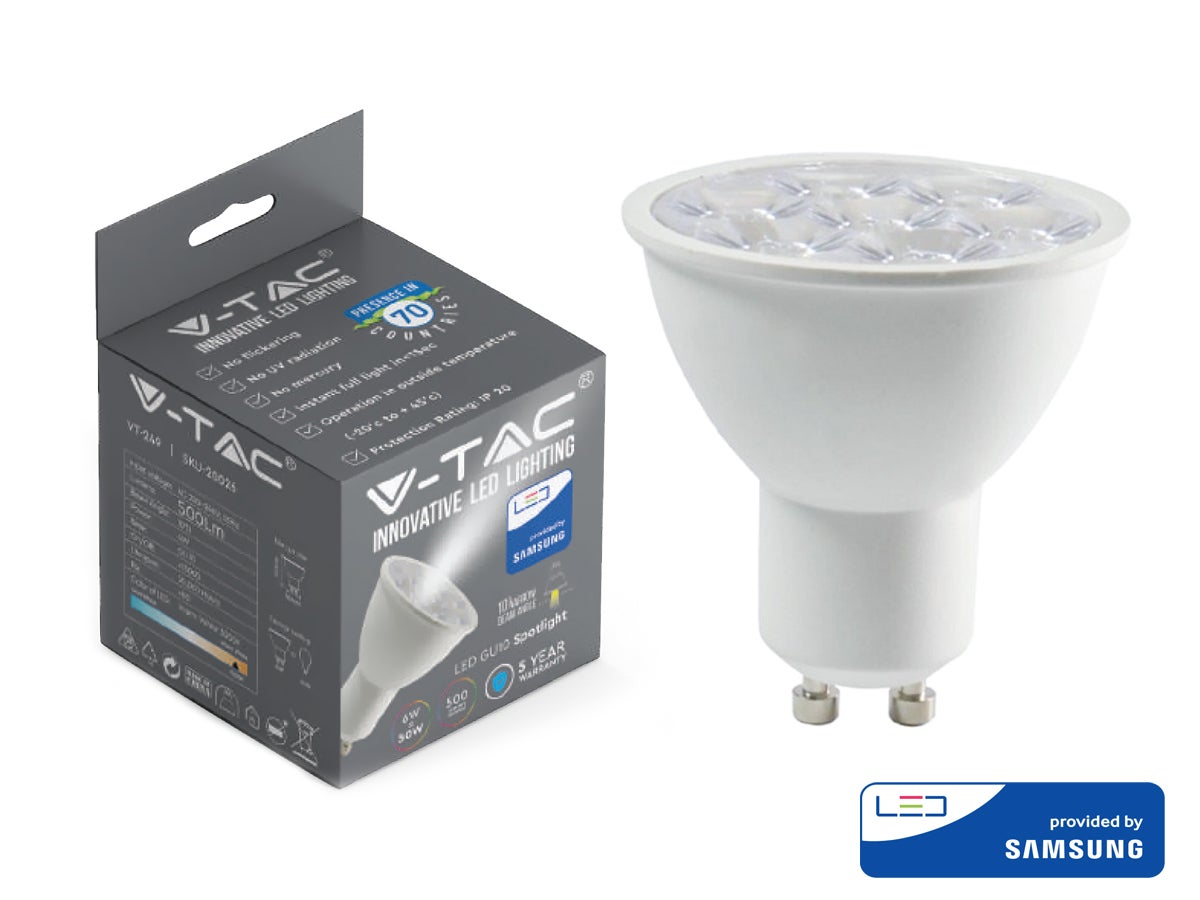 LED LED lampe Gu10 6W 10 degrés Hot Corner étroit 3000k Chip Samsung ...