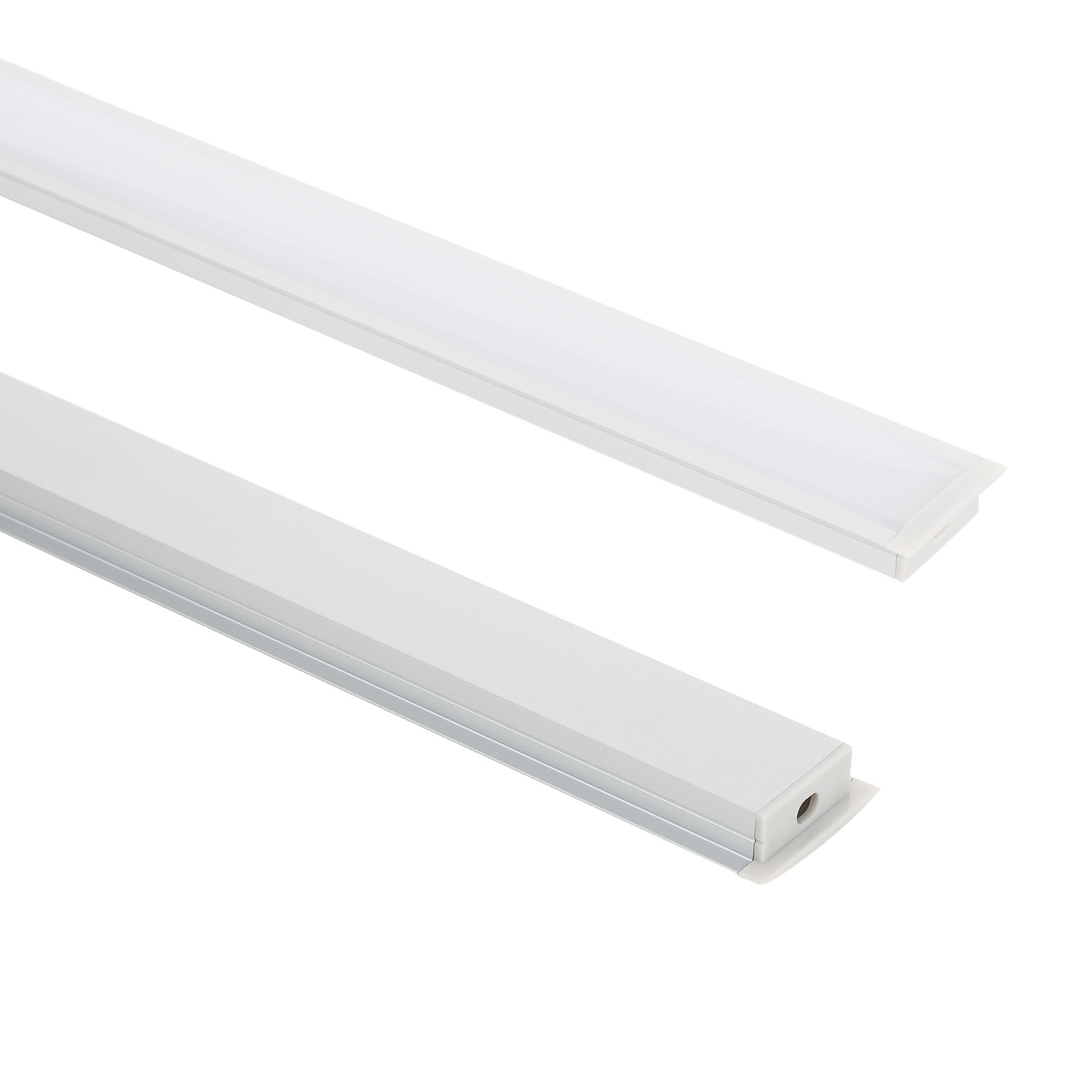 Profilé Aluminium Encastré pour Rubans LED jusqu'à 18 mm avec Capot ...
