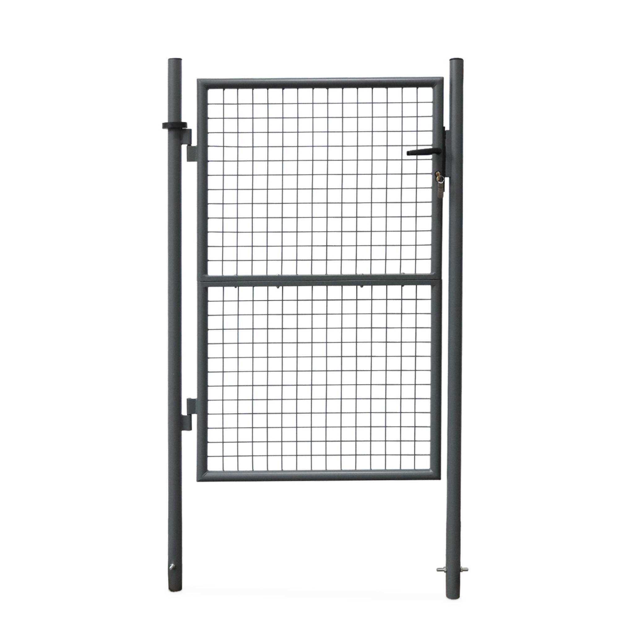 Portillon de jardin en métal anthracite. Double sens d'ouverture. Avec ...