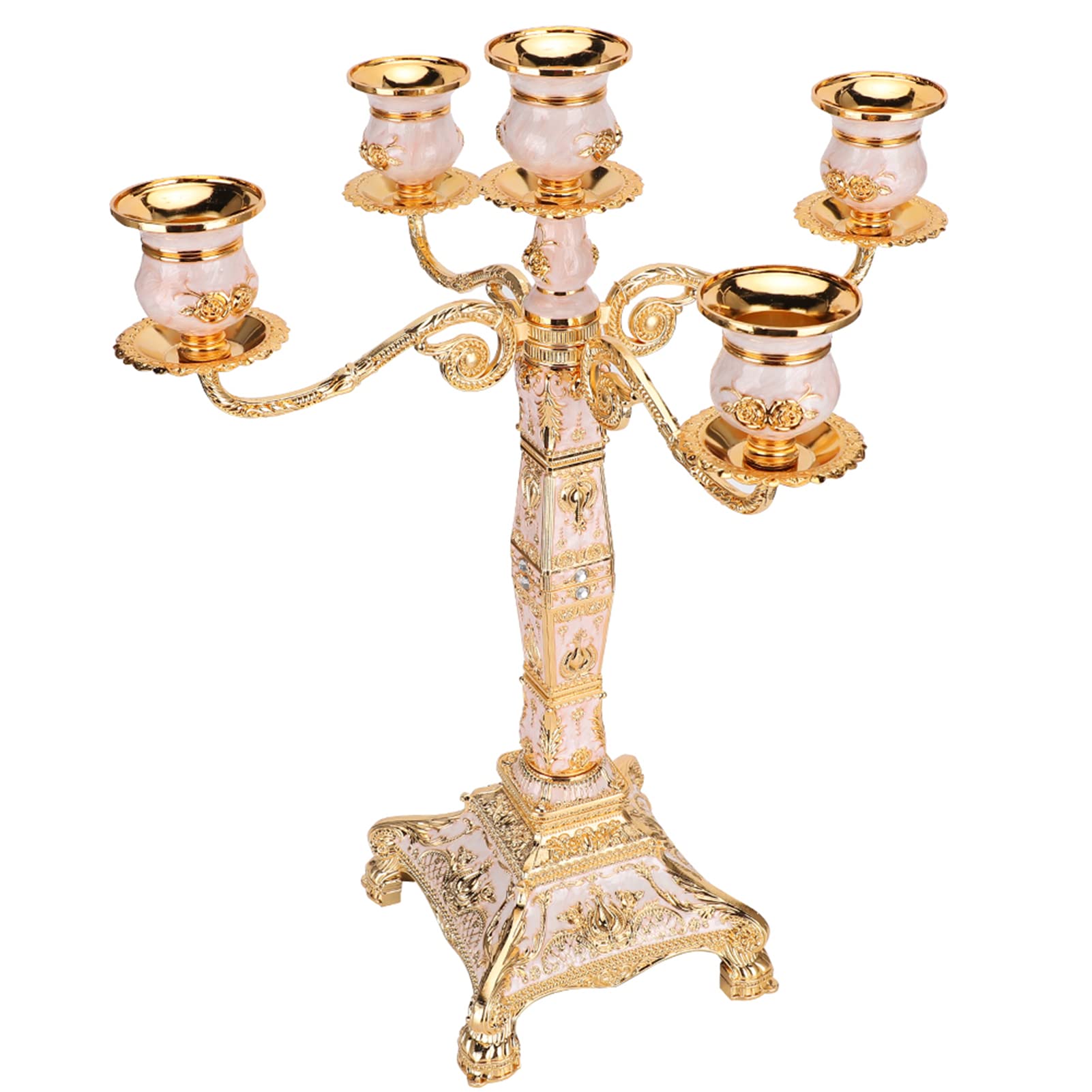 Candelabro de oro vintage para candelabros, velas cónicas, candelabro ...