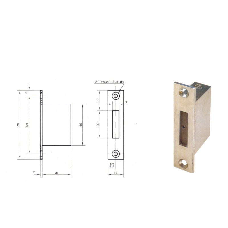 Targette n°22 à encastrer BEUGNOT BE01000000 | Leroy Merlin