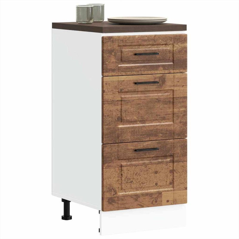 Mueble bajo de cocina porto madera vieja madera reconstituida vidaXL ...