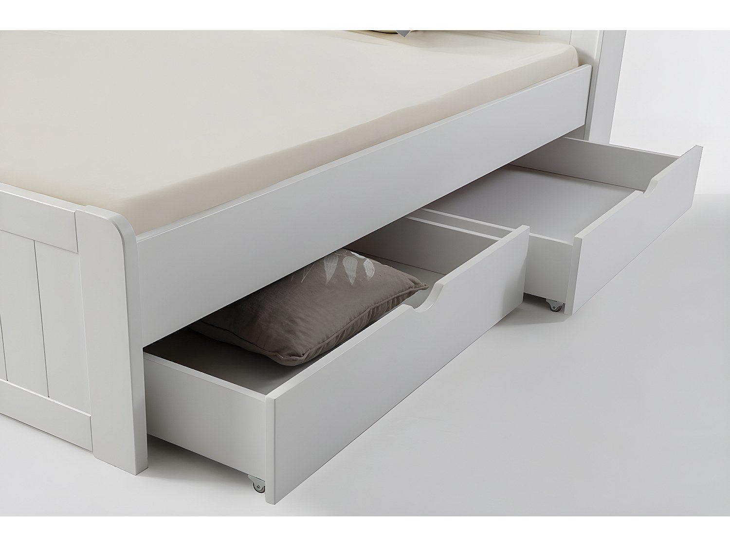 Lit avec rangements 140 x 190 cm - Blanc - MEDERICK | Leroy Merlin
