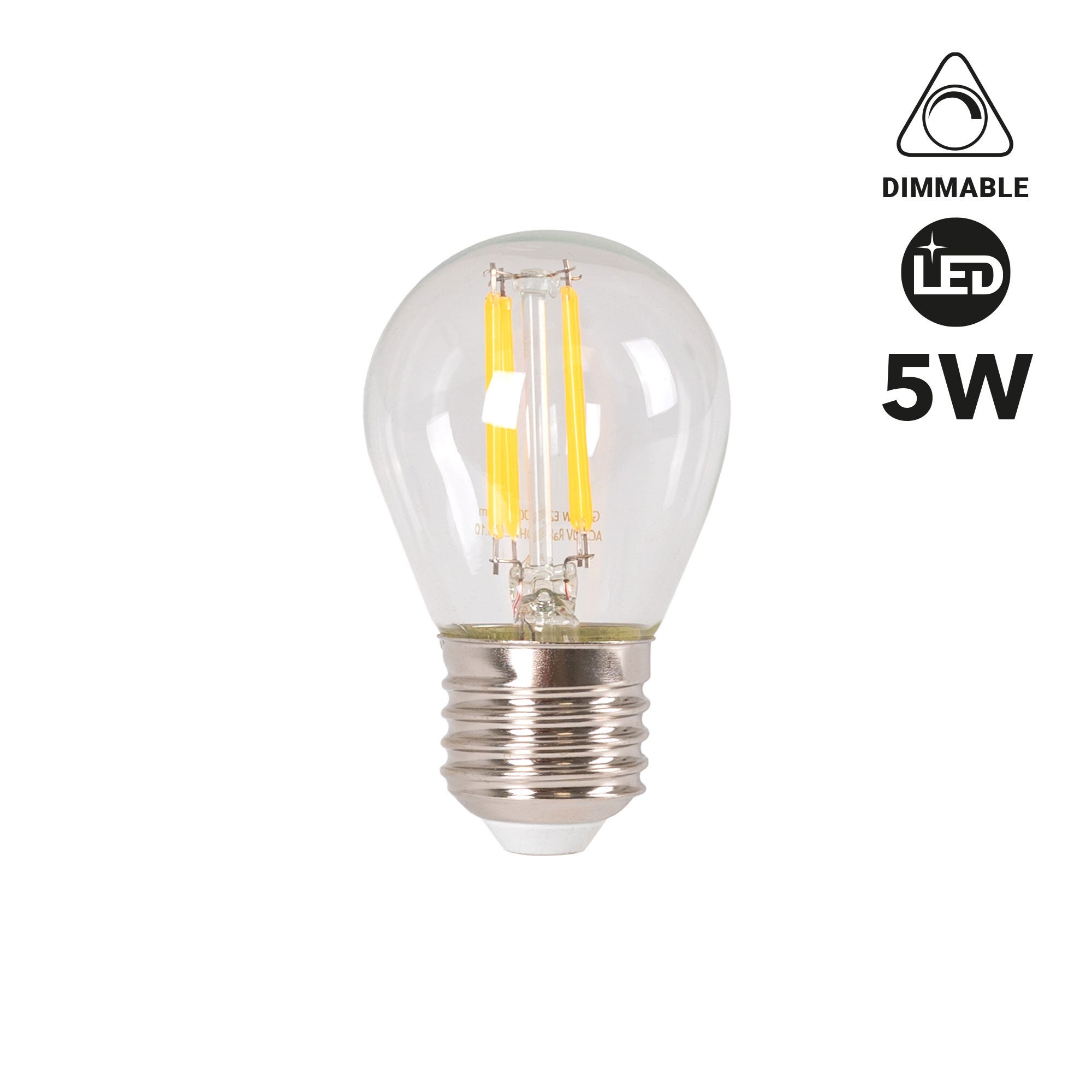 Ampoule LED filament E27 G45 - 5W - Dimmable - Blanc Chaud - Blanc Froid | Leroy Merlin