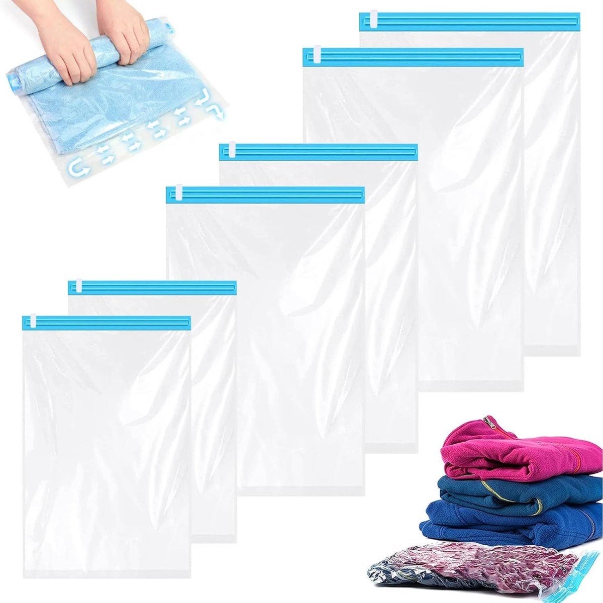 Lot de 10 sacs de compression -Sacs de voyage peu encombrants -Sacs de ...