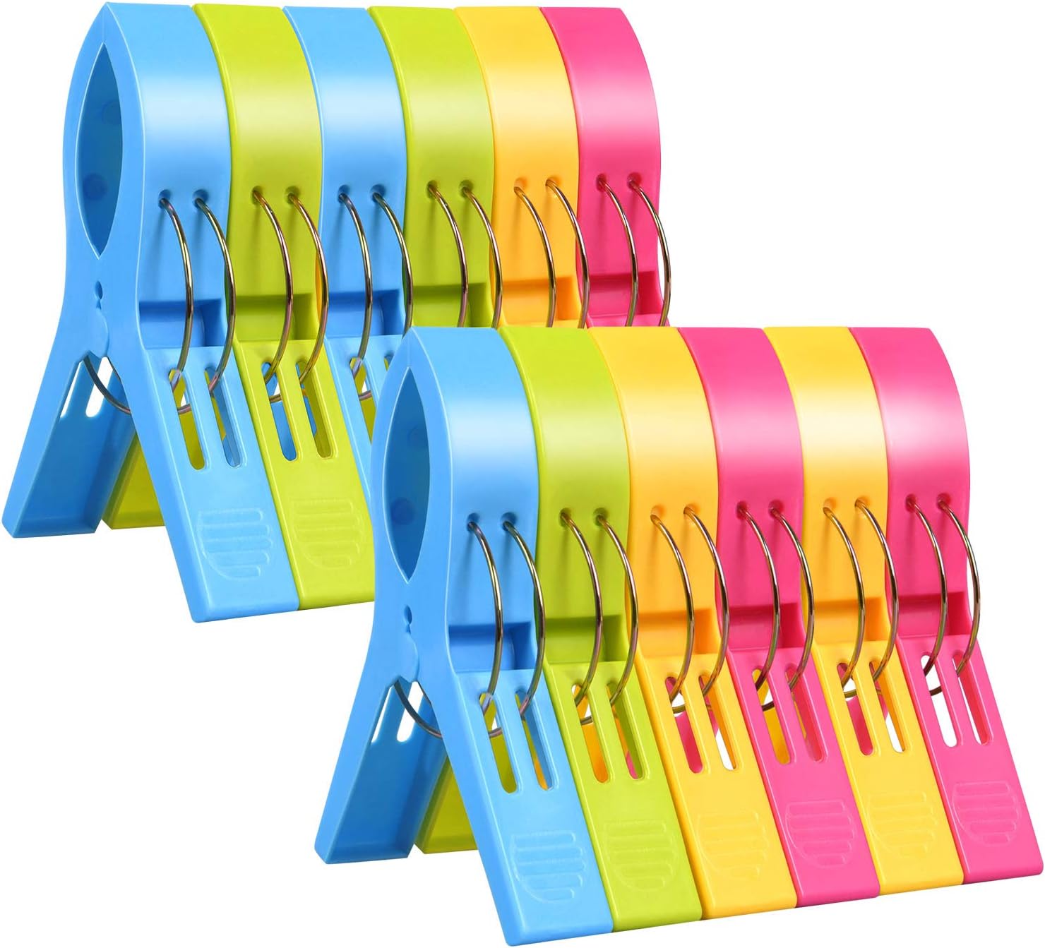 Pinces à Linge, 12pcs Pinces Serviette Plage, Clip de Brise-Vent ...