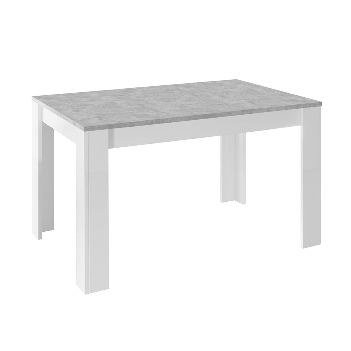OTELLO - Table Repas Extensible Blanc Laqué Brillant Plateau Aspect ...