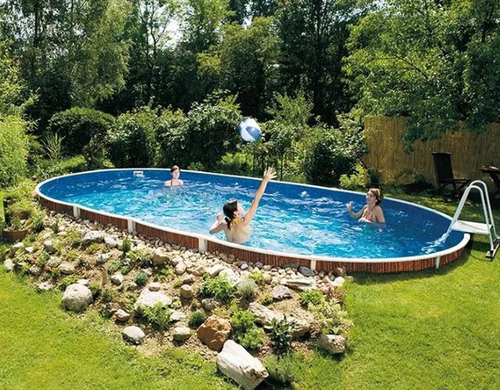 Piscina Azuro in acciaio 9,1 x 4,6 x 1,2 m, effetto legno, liner ...