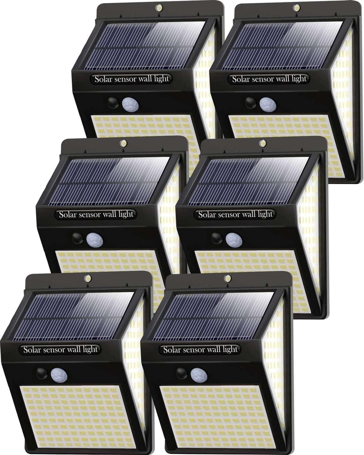 Lot de 6 de 230 LED Capteur de mouvement de lumière solaire extérieure, lumière solaire ...