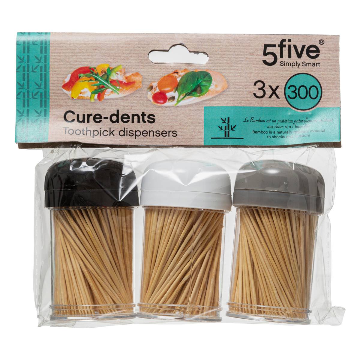 Lot de 3 pots cure dents - 5five | Leroy Merlin