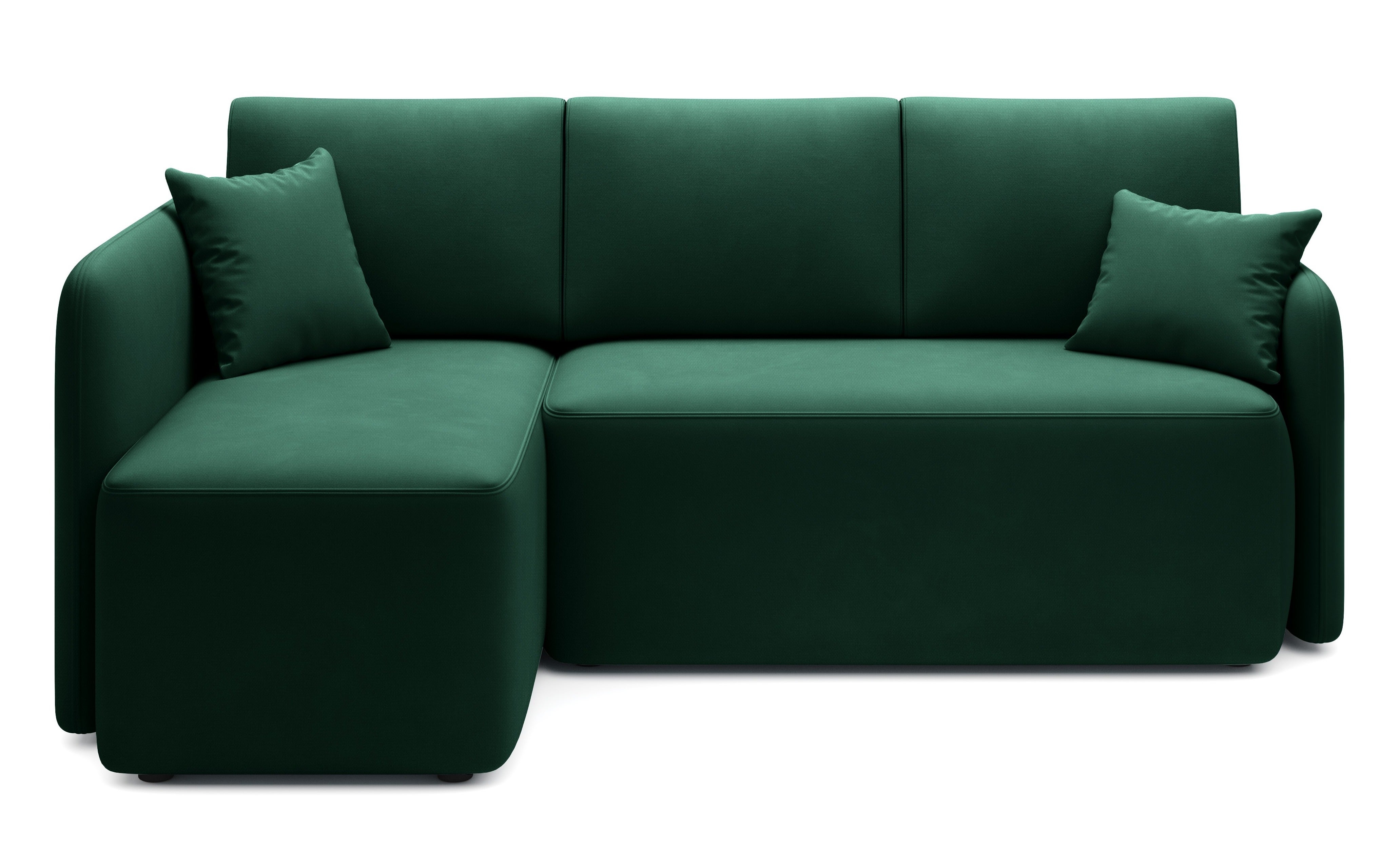 Petit canapé d'angle convertible 3 places tissu vert Takin 206cm ...