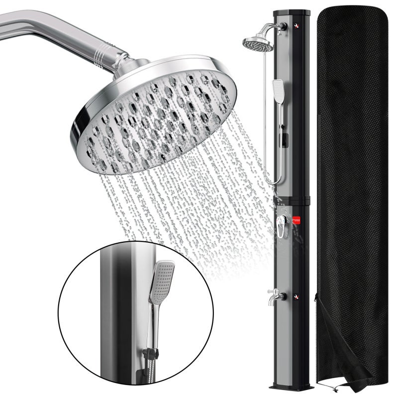 Ducha solar de 60 l con cubierta protectora y cabezal de ducha para ...