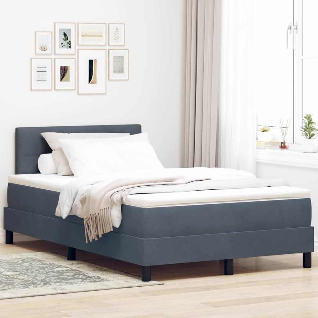 Cama con Somier y Colchón Gris oscuro 120 x 190 cm tela | Leroy Merlin