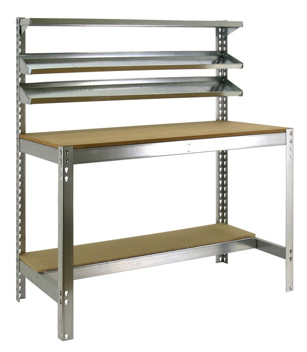 Simon Rack - Kit Etabli 1440x1500x750mm Charge 600Kg - SIMONWORK BT-1 1500 GALVA/BOIS SIMONRACK ...