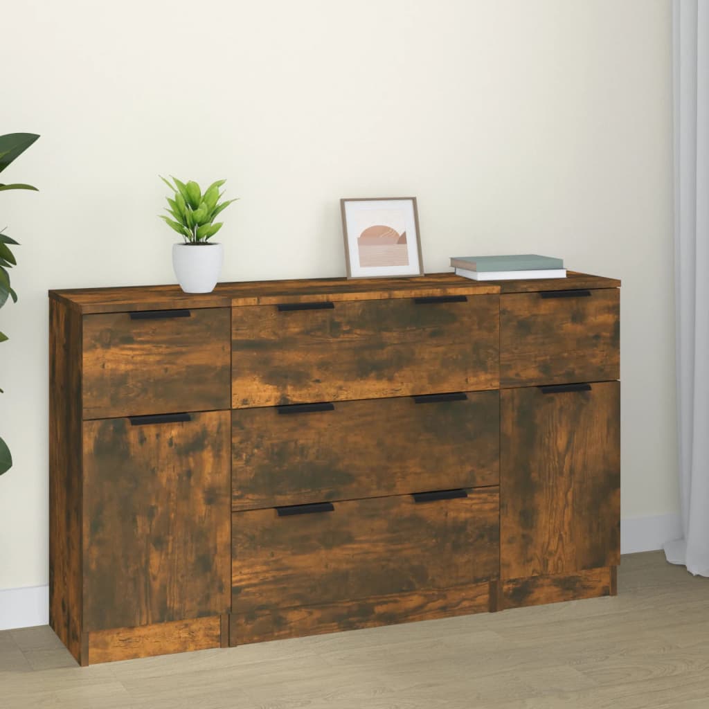 Maison Exclusive - Ensemble de buffets 3 pcs chêne fumé bois d ...
