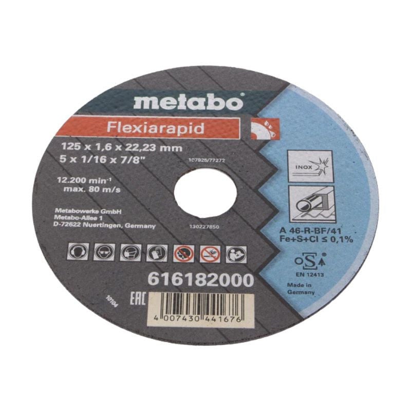 Disque à couper METABO Flexiarapid 616182000 - Acier inoxydable - 125x1 ...