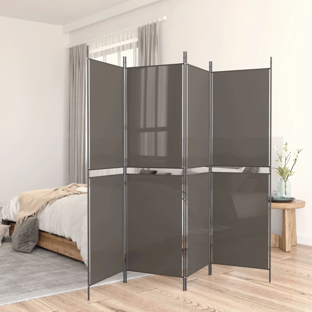 The Living Store - Cloison de séparation 5 panneaux Anthracite 250x220 ...