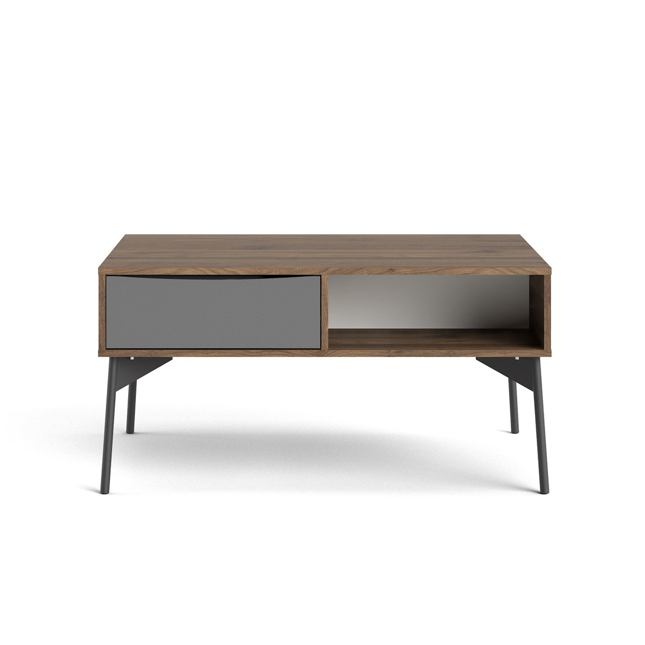 Elly Table basse avec 1 tiroir et 3 tablettes de rangement marron,gris ...