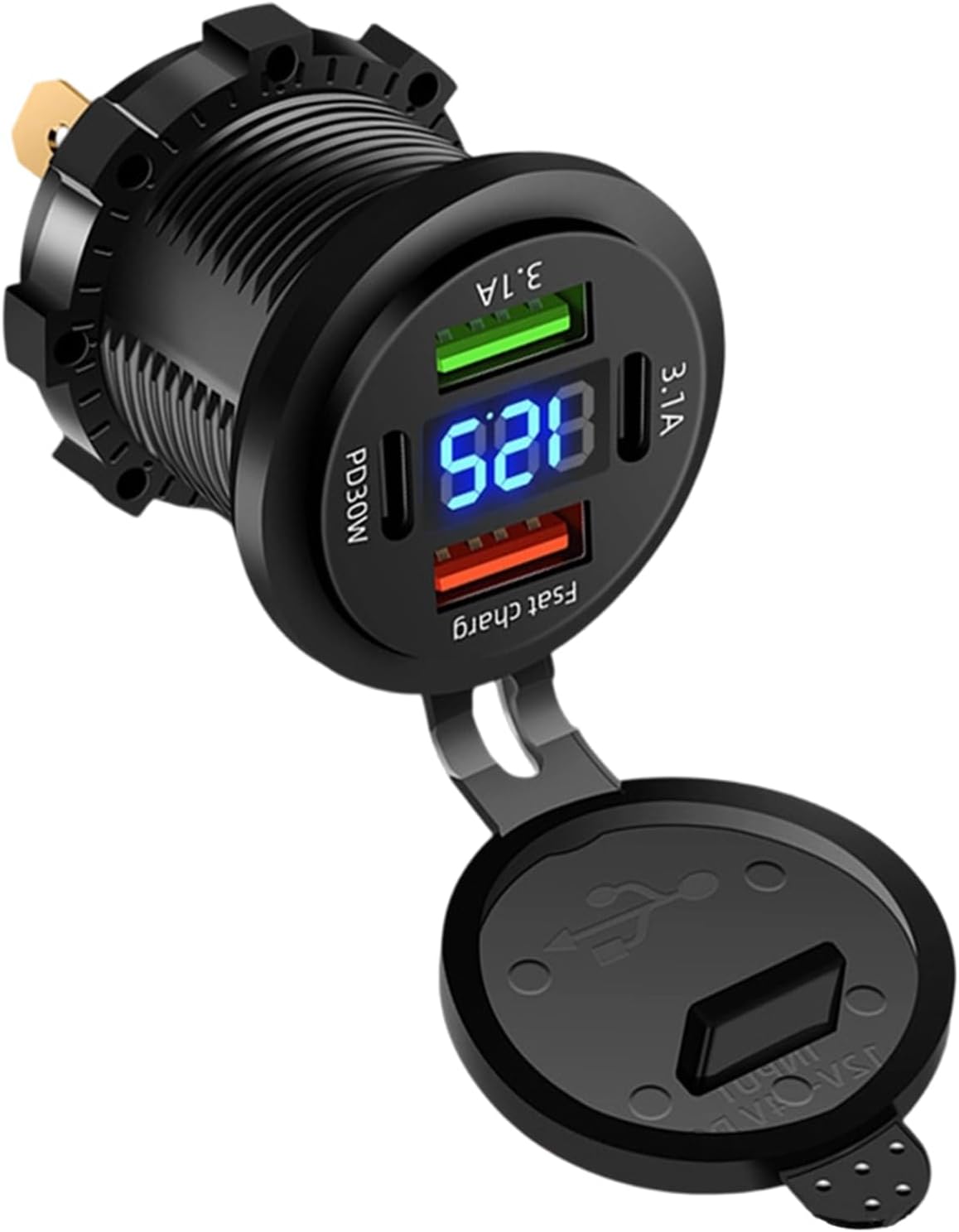 Chargeur USB pour Automobile,4 Ports Avec Affichage Numérique Pour La ...