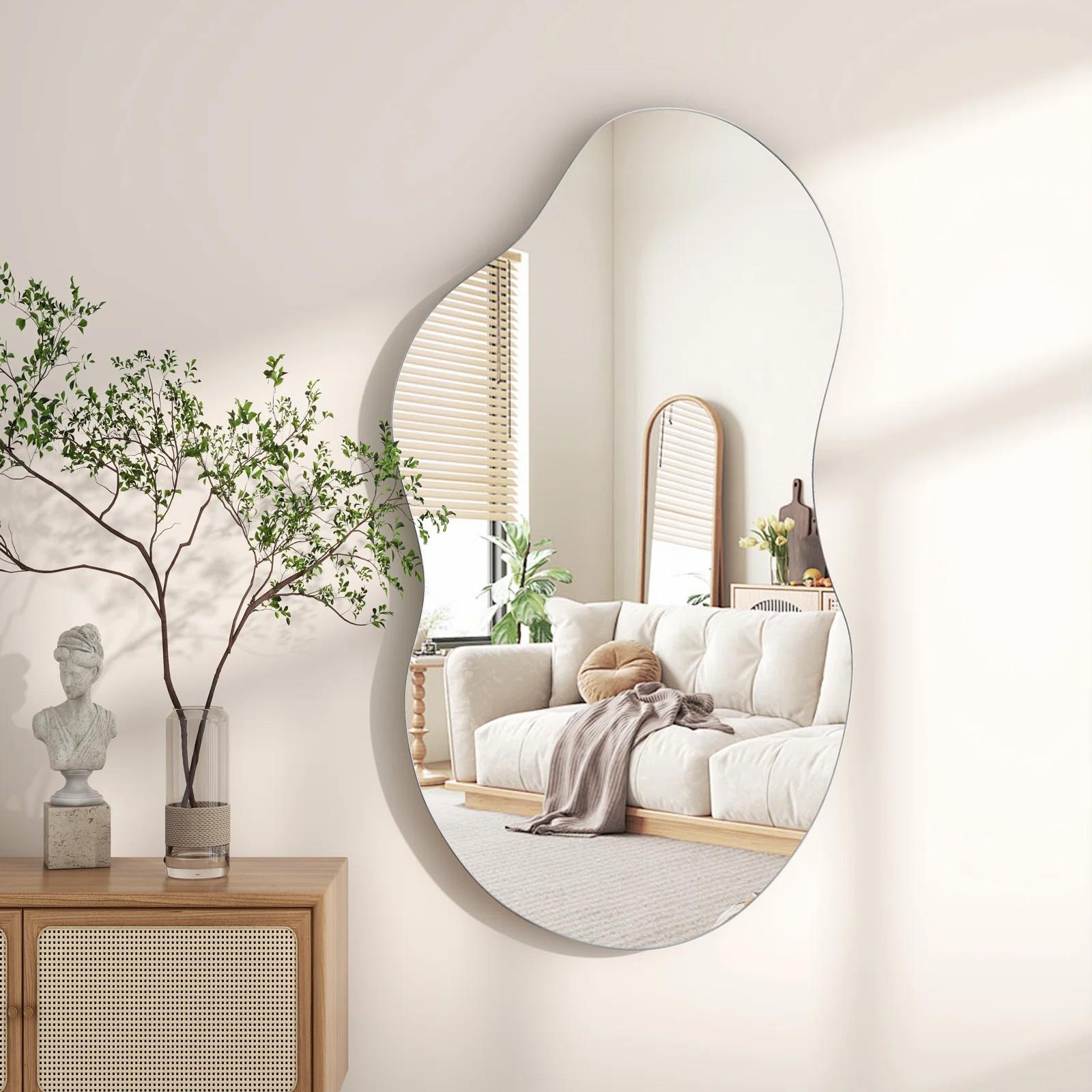 Miroir Asymétrique 43'' avec Cadre Métallique, Design Moderne et ...