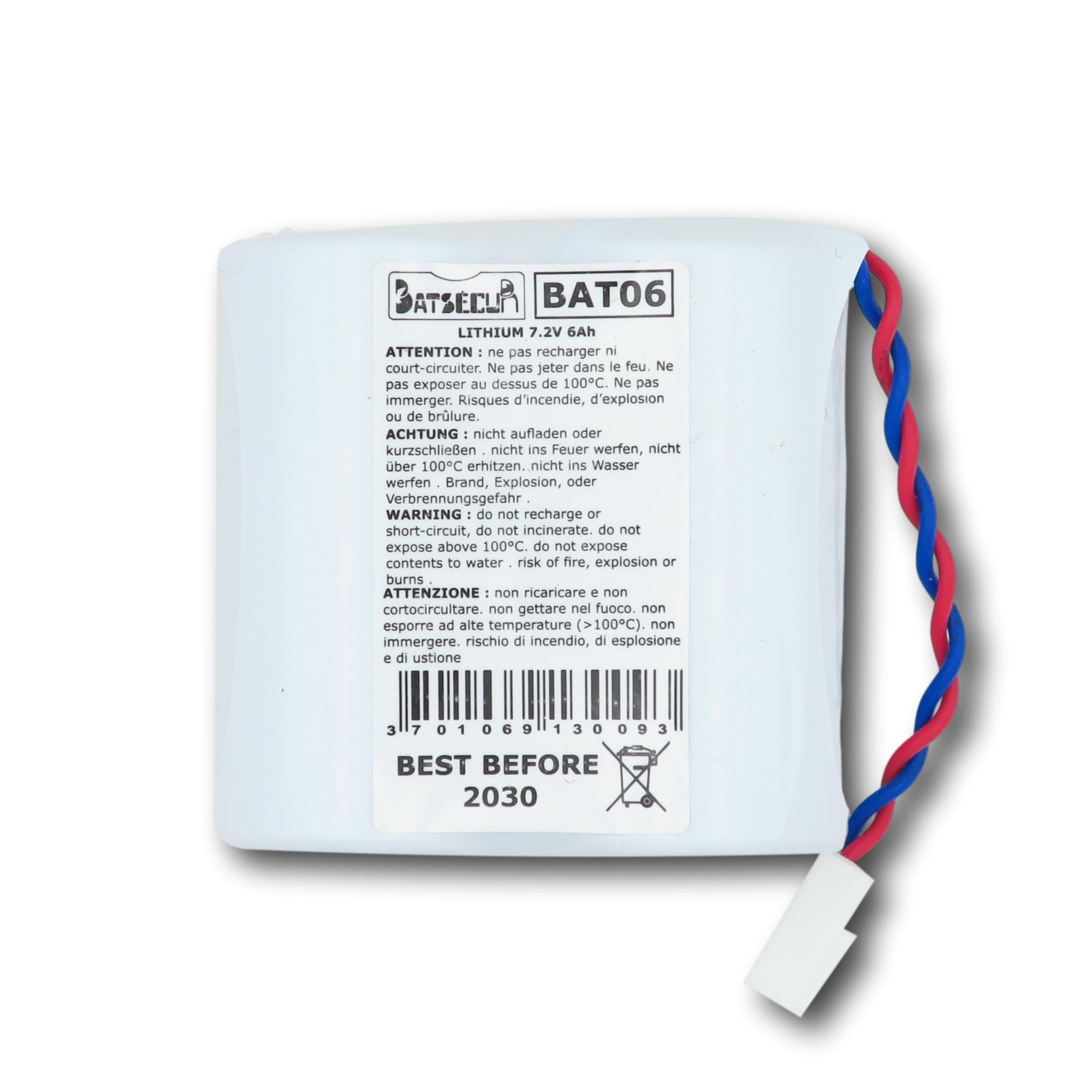 Batteria allarme BAT06 - 7,2V - 6,0 Ah - Compatibile DAITEM/LOGISTY ...