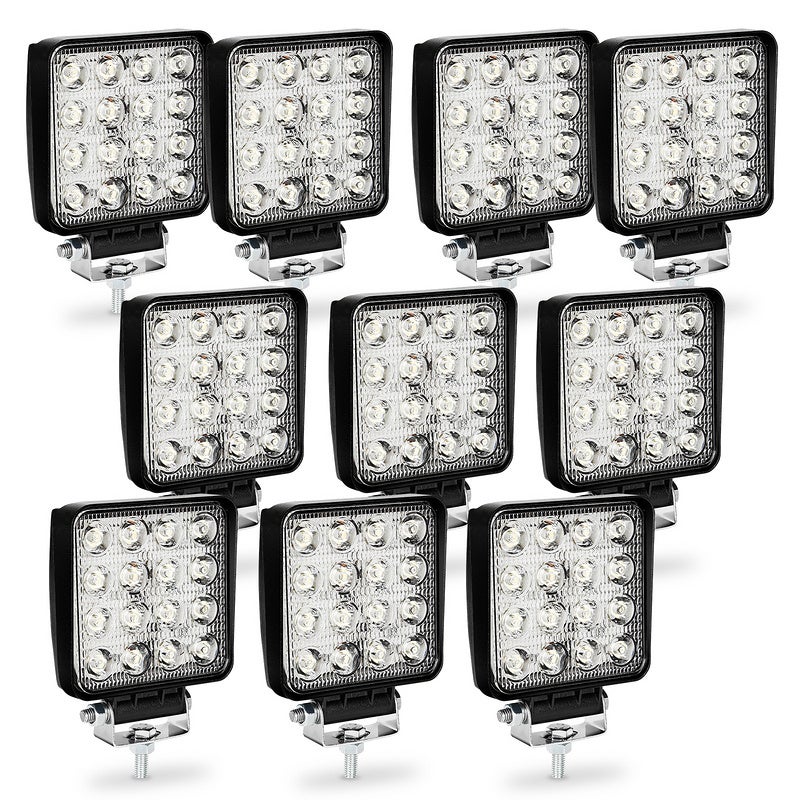 Focos Led para Tractores 48W Cuadrado 10 Piezas Focos de Coche IP67 ...