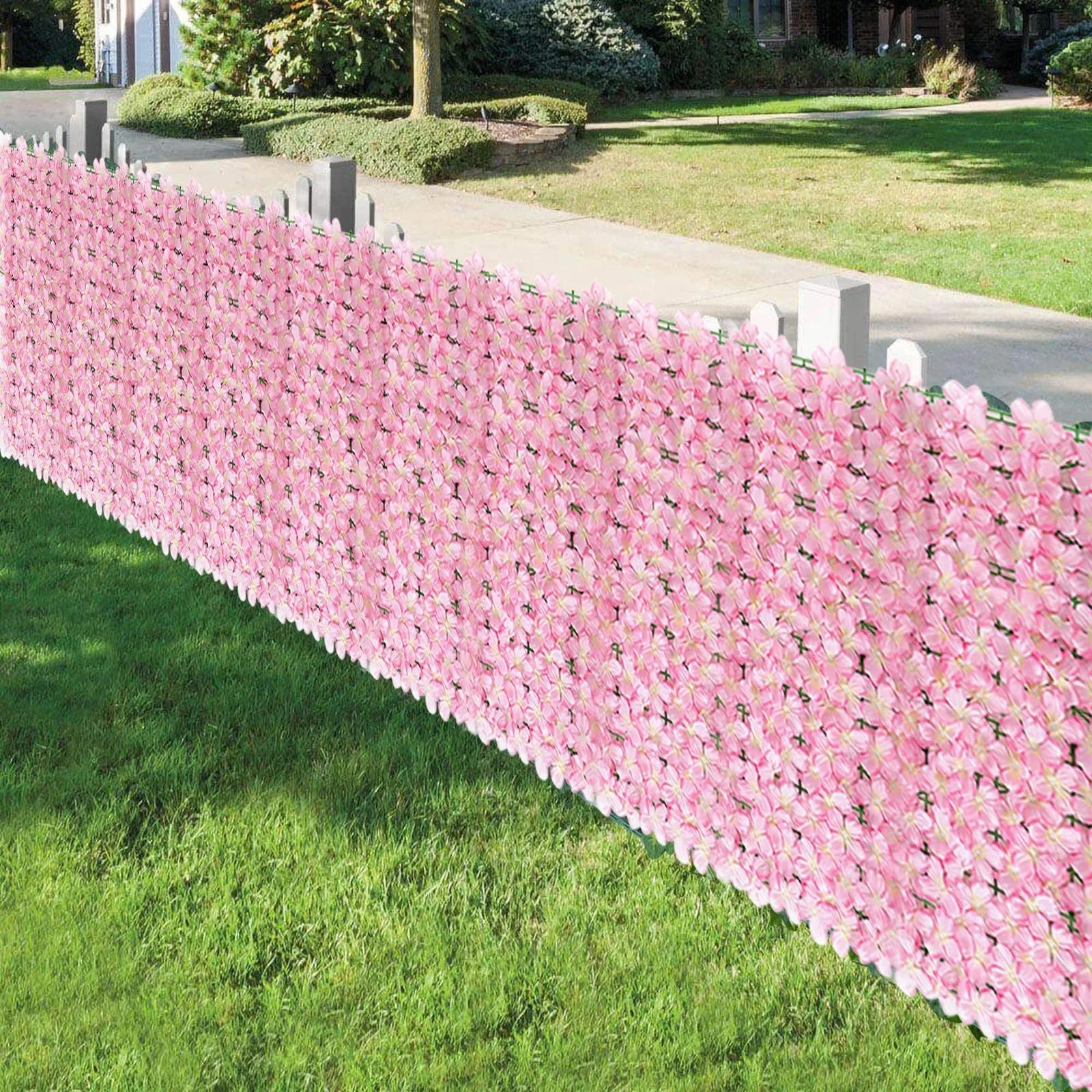 La simulation de la clôture de mur des panneaux de fleurs artificielles ...