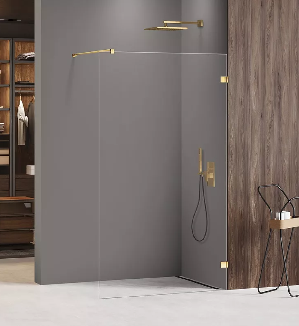 Mampara de ducha italiana 70 cm oro MIAMI GOLD SHINE | Leroy Merlin