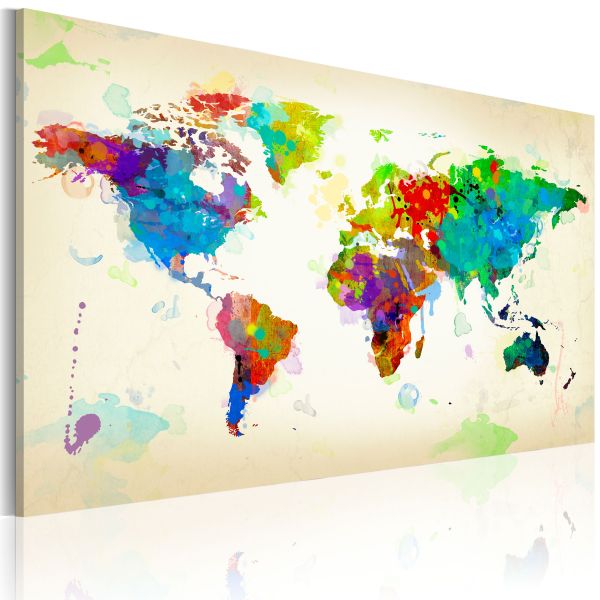 Tableau Cartes du monde All colors of the World 2 120x80 cm | Leroy Merlin