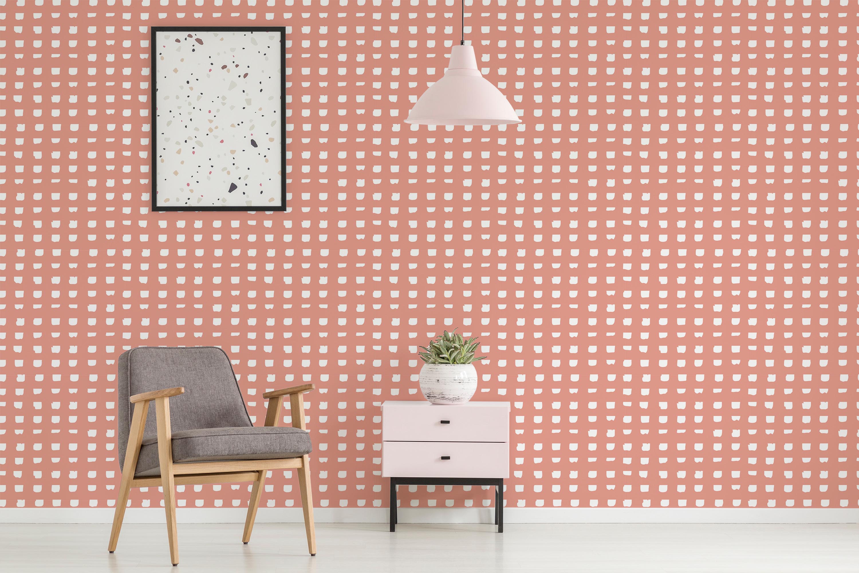 Freehand Grid Wallpaper | Leroy Merlin