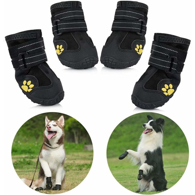 Botas protectoras para perros, paquete de 4, impermeables, para perros ...