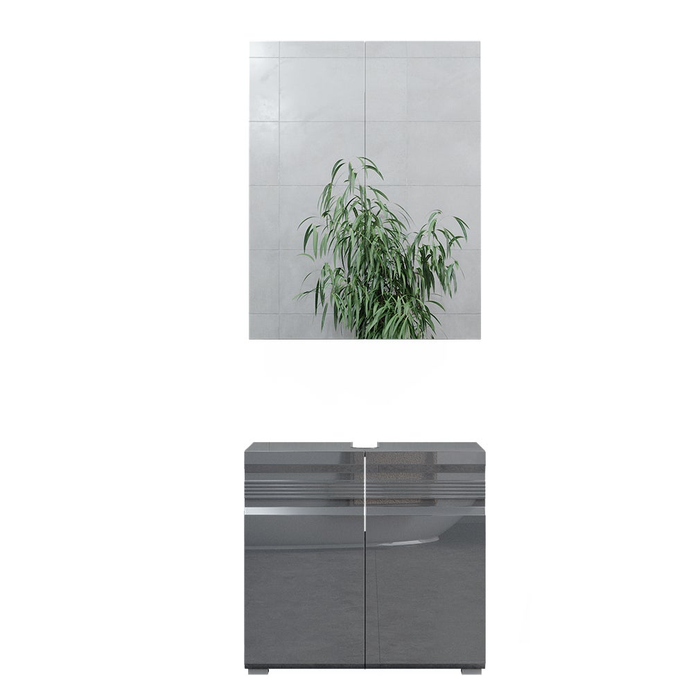 Vicco Meubles bain Fredd, Anthracite Haute brillance, 2 parties | Leroy ...