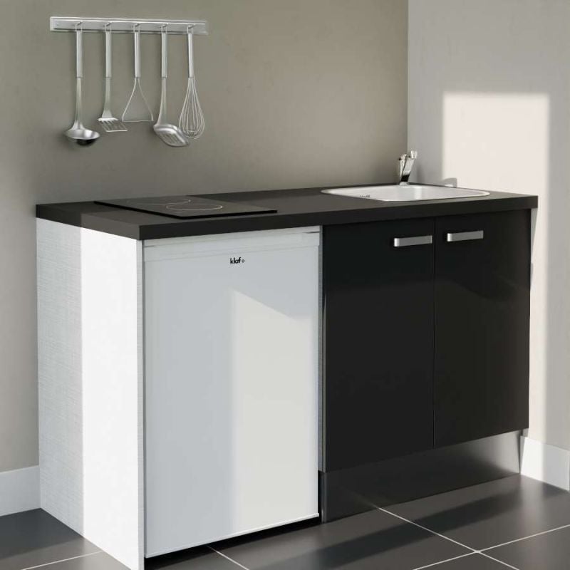 Kitchenette K17L-PT - 140 cm - plan stratifié, évier inox, - Façade ...
