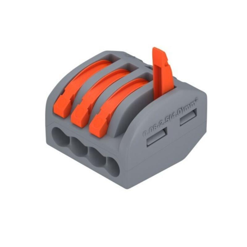 Regleta de bornes de palanca de 4 vías Wago con abrazadera de cable ...