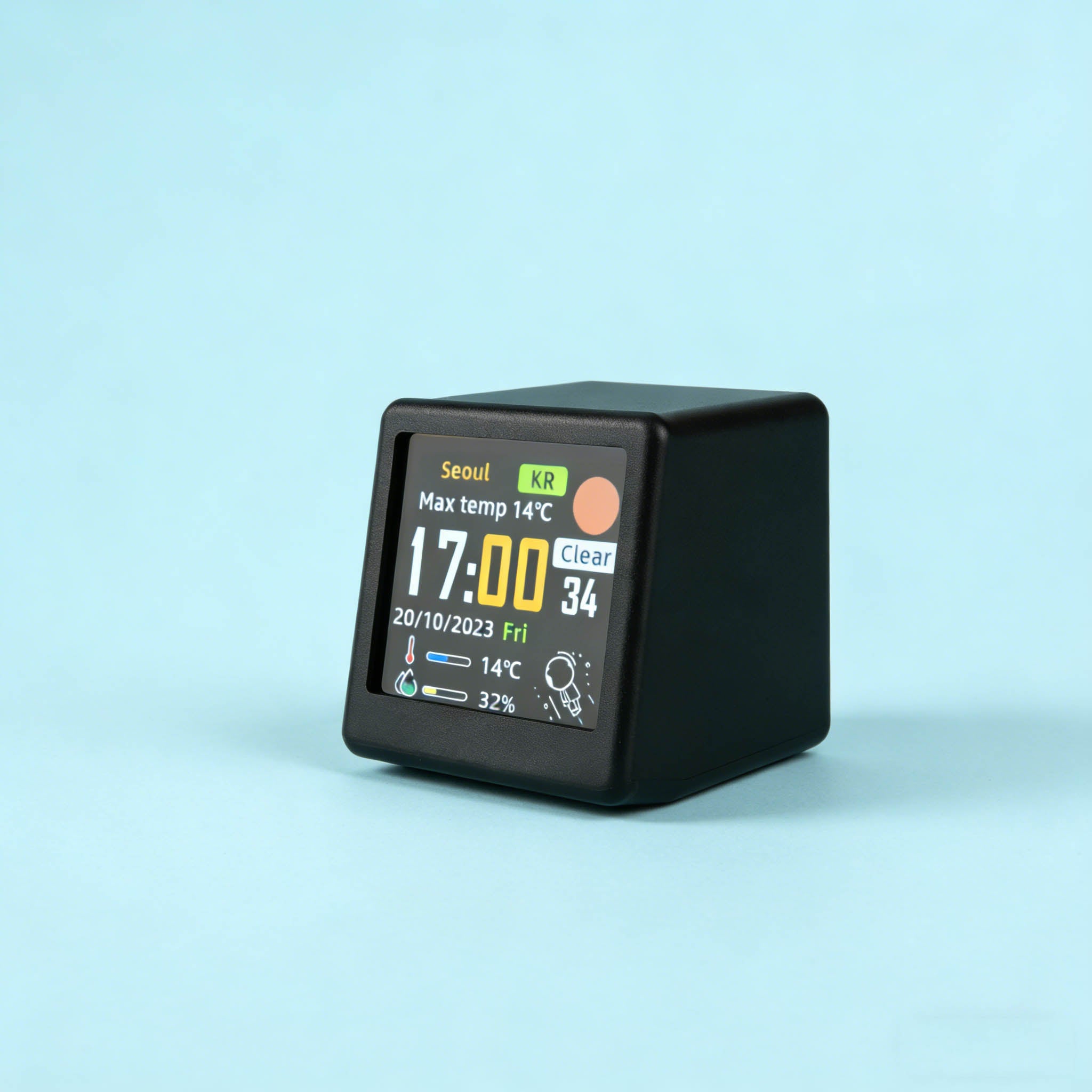 4pcs Horloge Station Météo WiFi avec Heure, Calendrier, Température ...