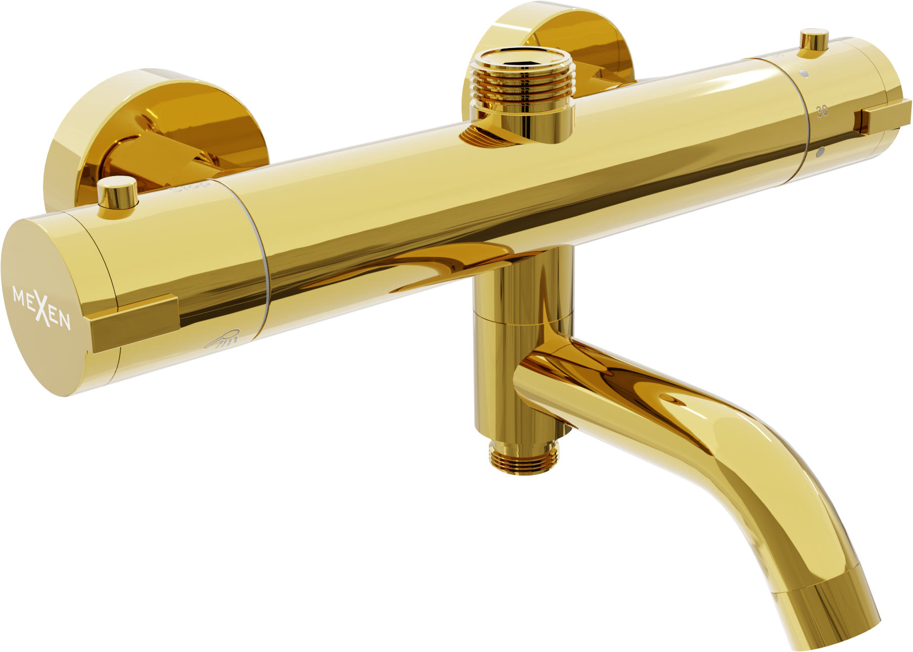 Batterie bain-douche thermostatique Mexen Kai, dorée - 77900-50 | Leroy ...