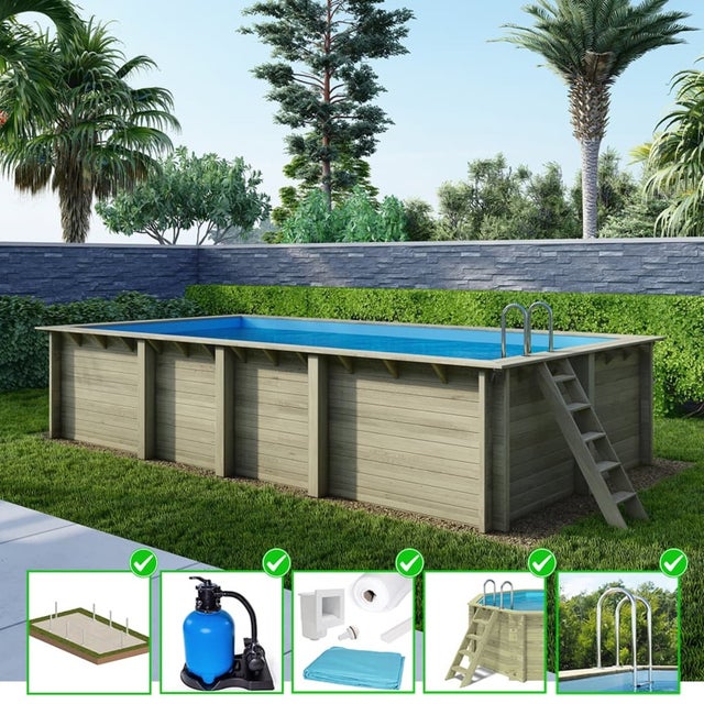 Piscine hors sol bois en promotion au meilleur prix | Leroy Merlin