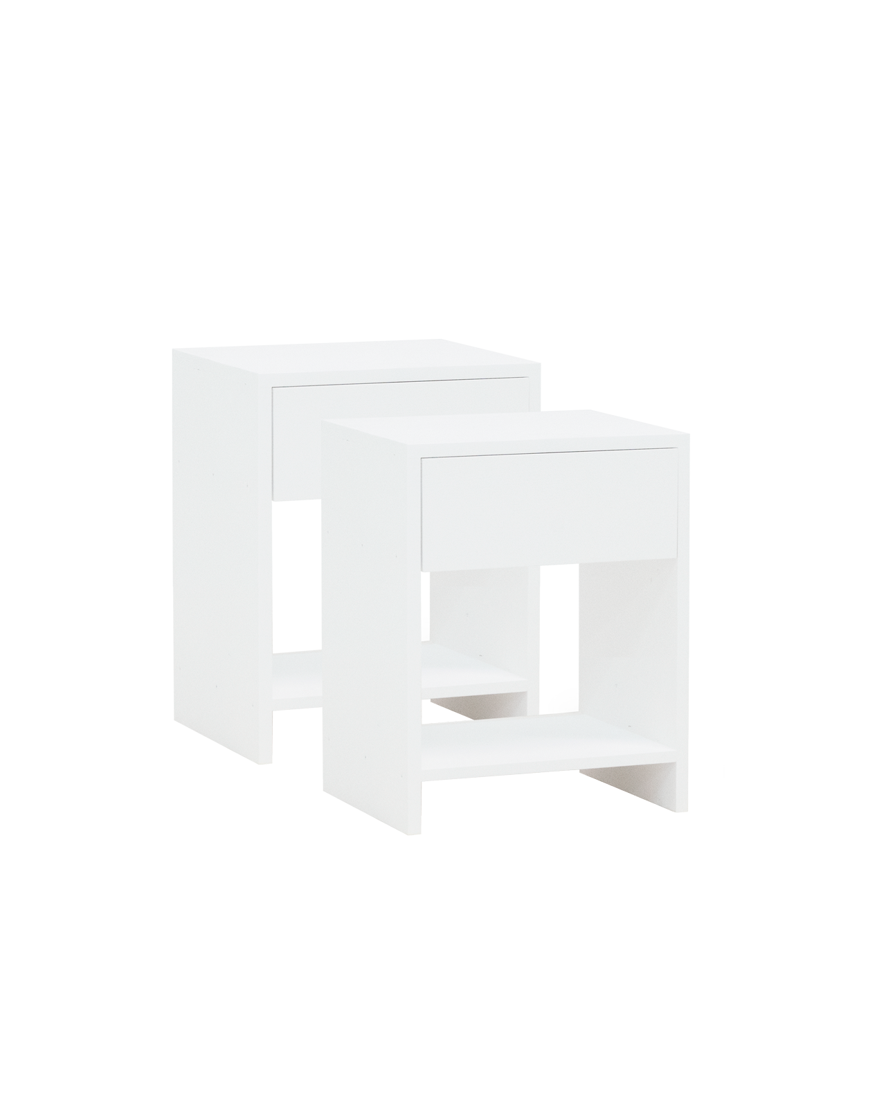 Lot de 2 tables de chevet en bois blanc 50x40cm | Leroy Merlin