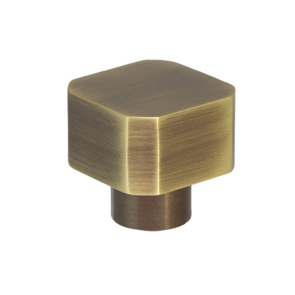 Bouton carré pour meubles en laiton finition cuir vieilli 20x20, Evi ...