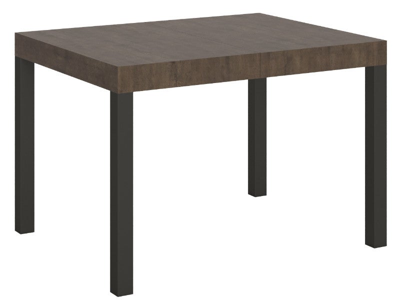 Table à manger extensible Karry-Couleur Marron-Support 4 pieds-Largeur ...