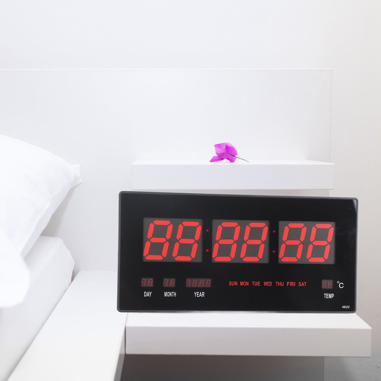 Reloj de pared digital LED con calendario eléctrico y luminiscencia ...