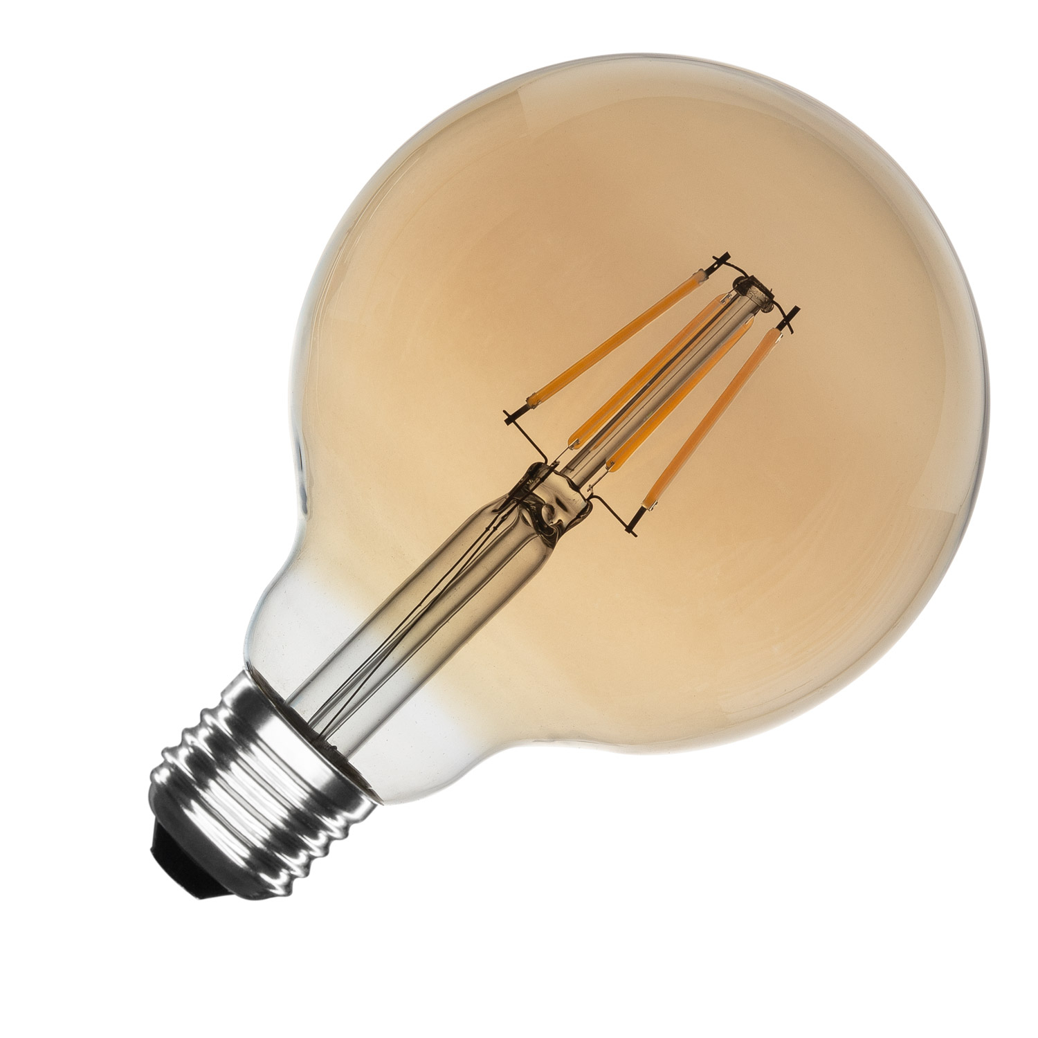 Ampoule LED Filament E27 6W 600 lm G95 Gold No Flicker 2700K Blanc chaud | Leroy Merlin