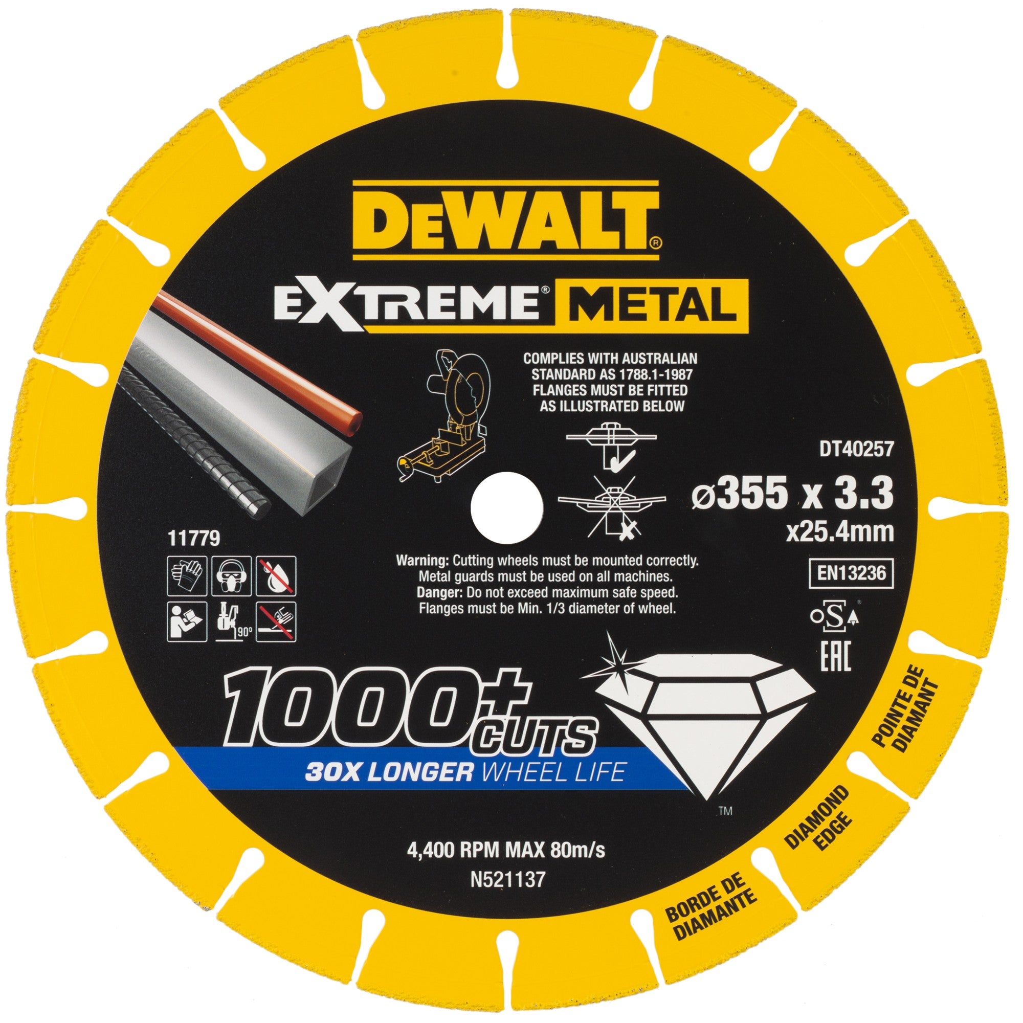 Dewalt DT40257-QZ - Disco de corte con borde diamantado Extreme Metal ...