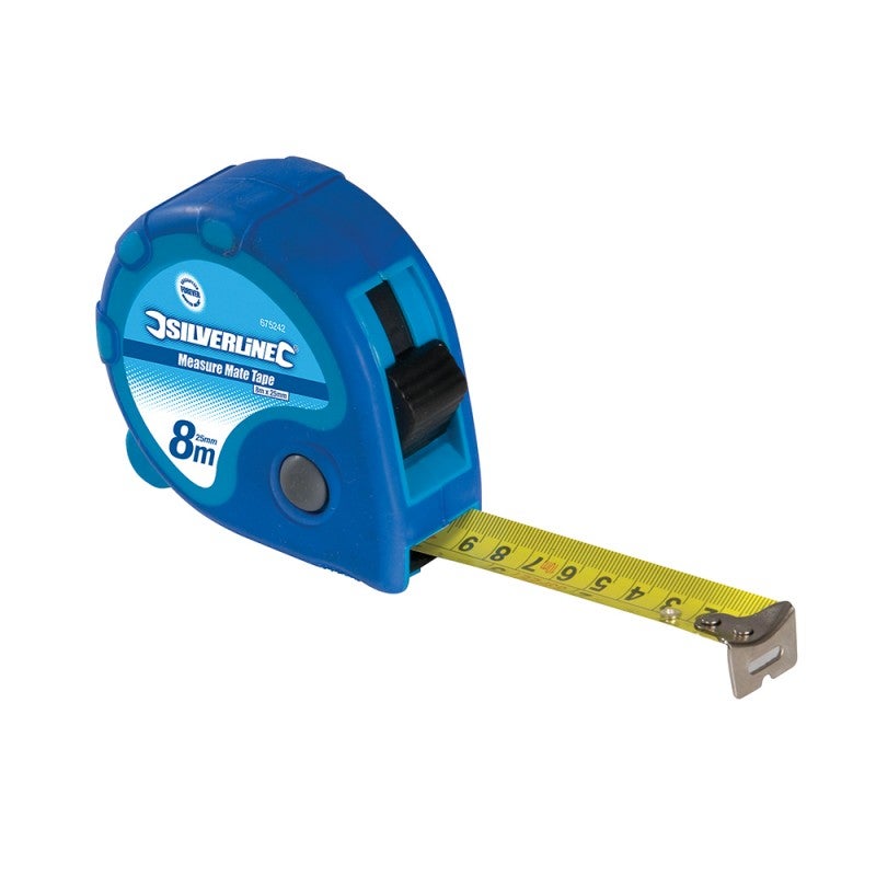 Silverline Mètre ruban Measure Mate 8 m (26') x 25 mm | Leroy Merlin