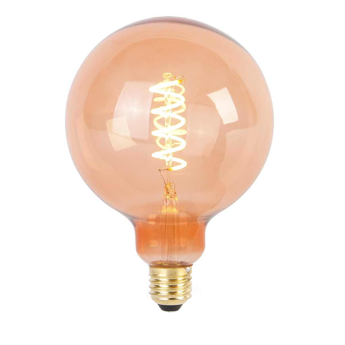 Ampoule LED à filament spiral E27 dimmable G125 rose 4W 180lm 2100K | Leroy Merlin